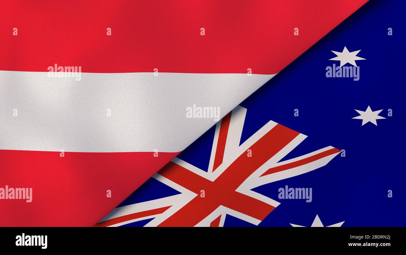 Two states flags of Austria and Australia. High quality business ...