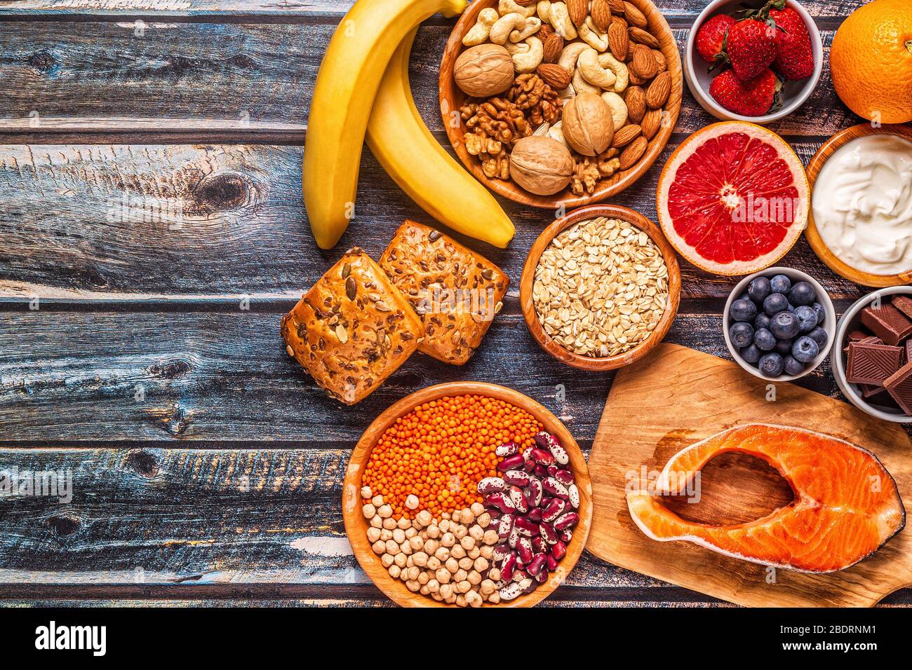 Foods for Improving Mental Health and Wellness Stock Photo - Alamy