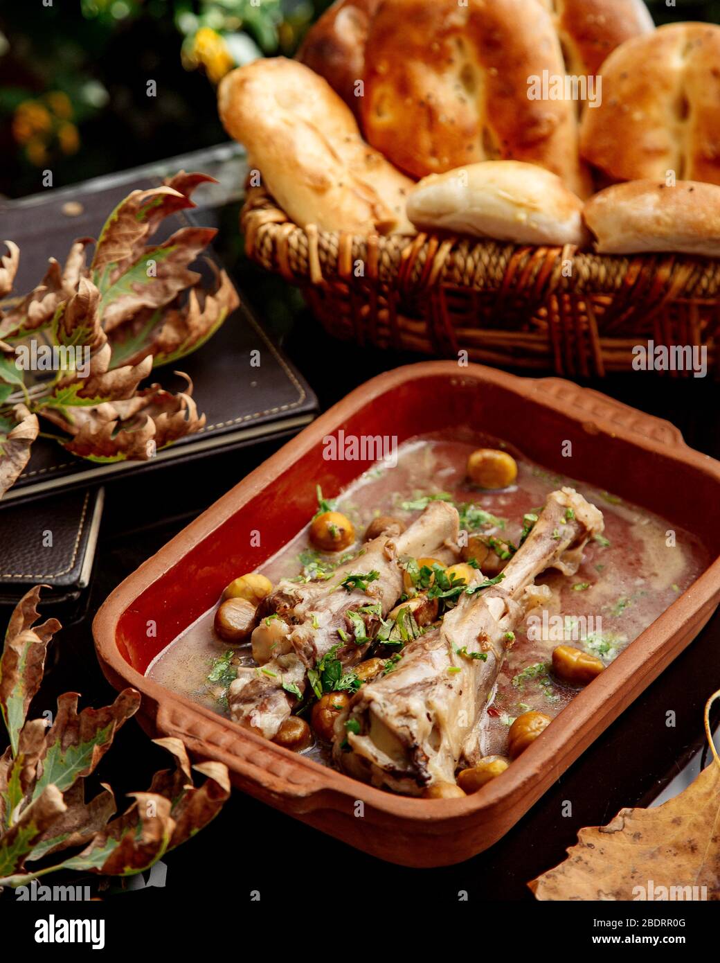 azerbaijani dish bozbash lamb stew with chickpeas Stock Photo - Alamy