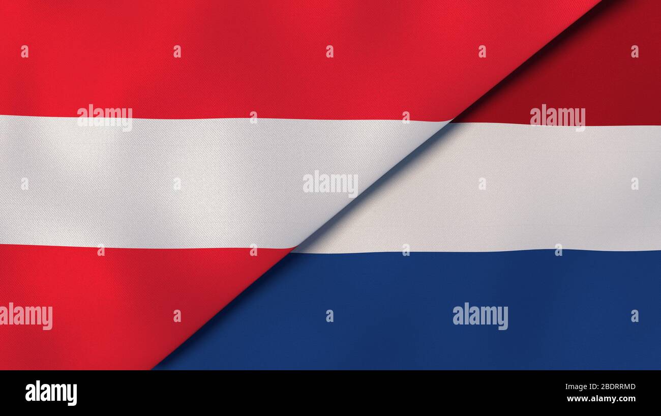 Two states flags of Austria and Netherlands. High quality business ...