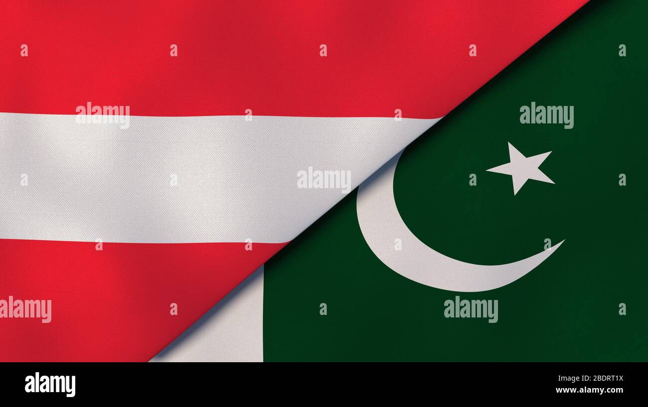Two states flags of Austria and Pakistan. High quality business ...