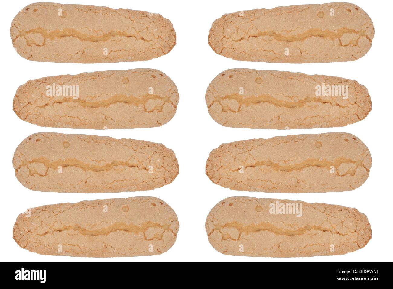 Traditional Savoiardi cookies on white background Stock Photo - Alamy
