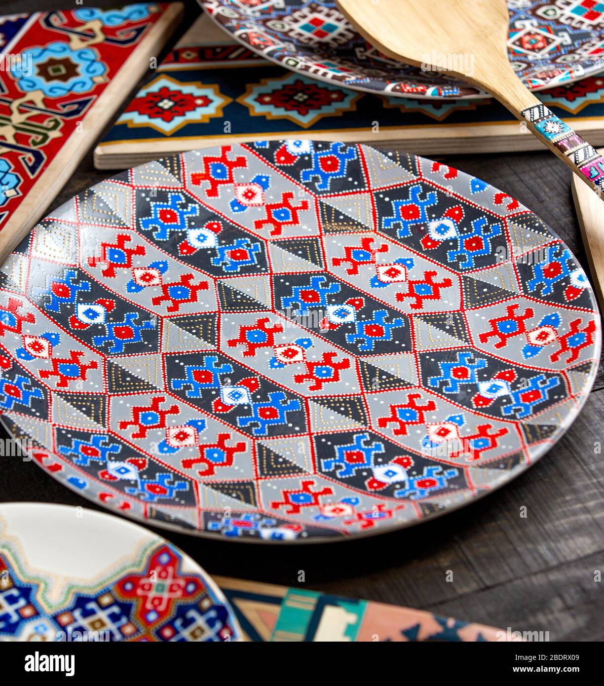 plate ornaments with traditional azerbaijani patterns Stock Photo - Alamy