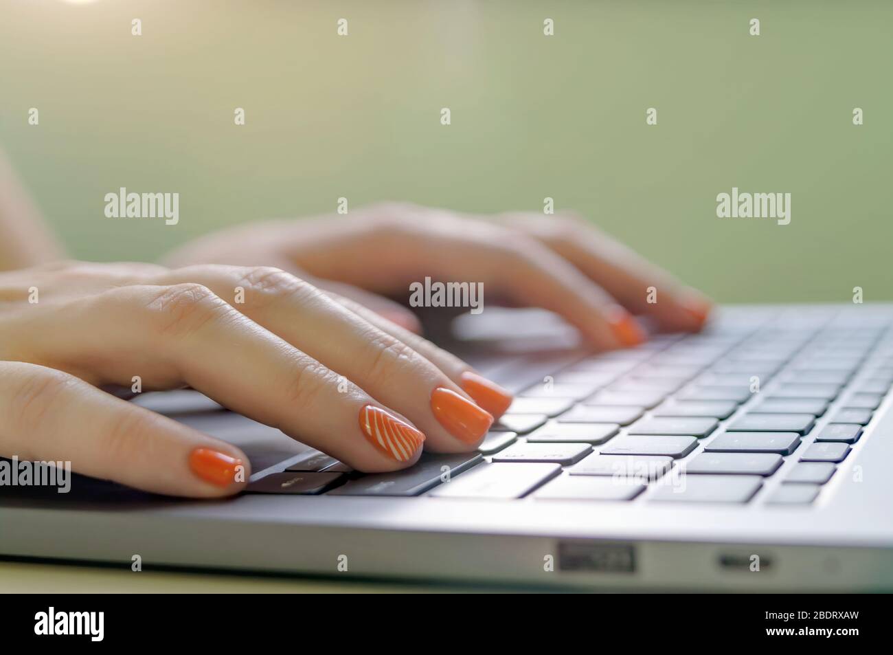 Womans hands on keyboard hi-res stock photography and images - Alamy