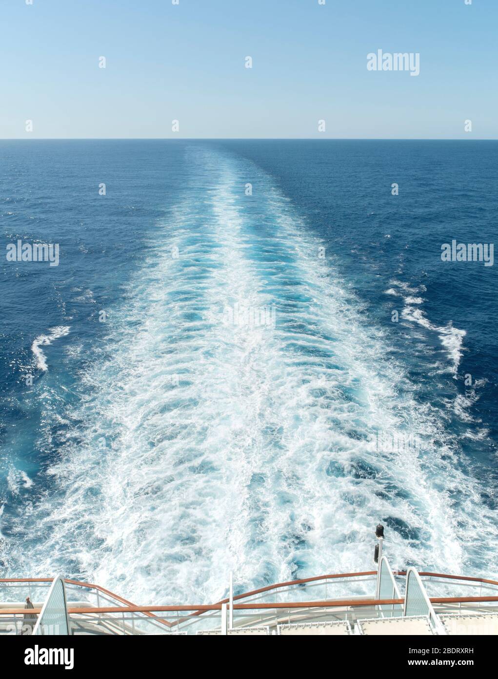 wake of ship from stern of boat. Goes into infinity Stock Photo - Alamy