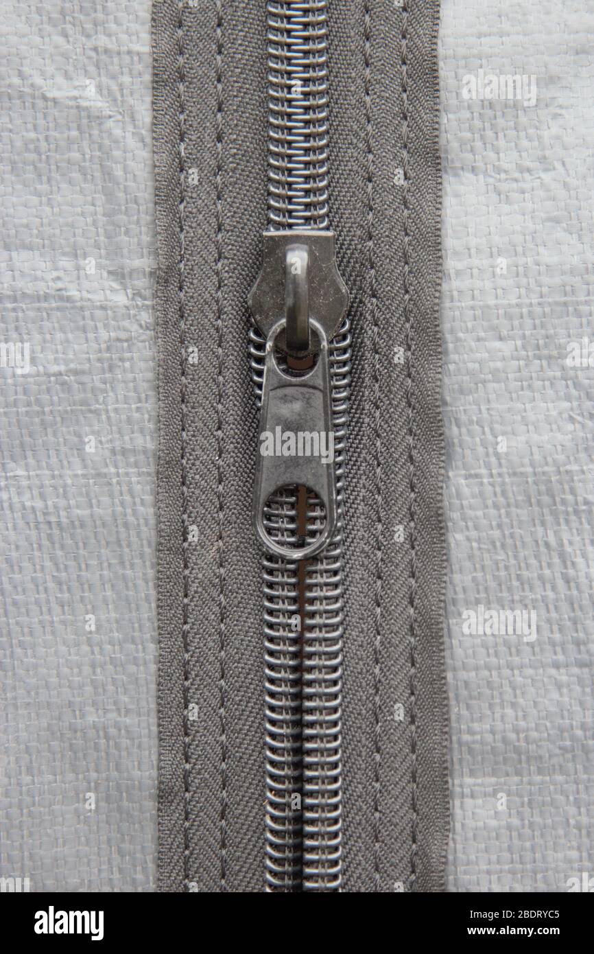 Zipper on a Tarp Door Stock Photo - Alamy