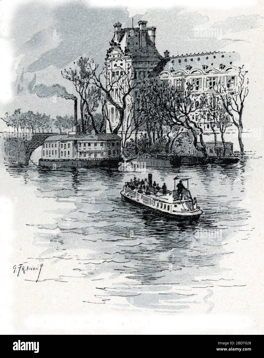 "Vue du pavillon de Flore, palais du Louvre, depuis le quai Voltaire ...