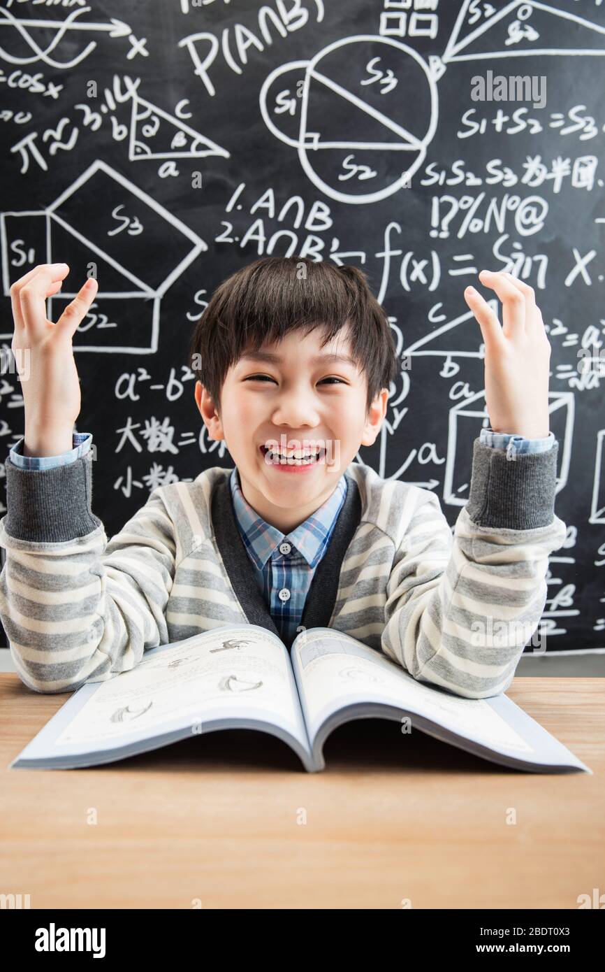 The little boy happy learning Stock Photo - Alamy