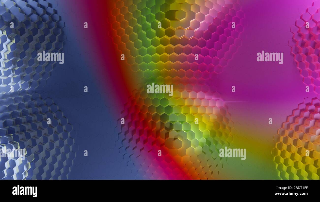 3D rendered abstract geometric background wallpaper with hexagons and ...
