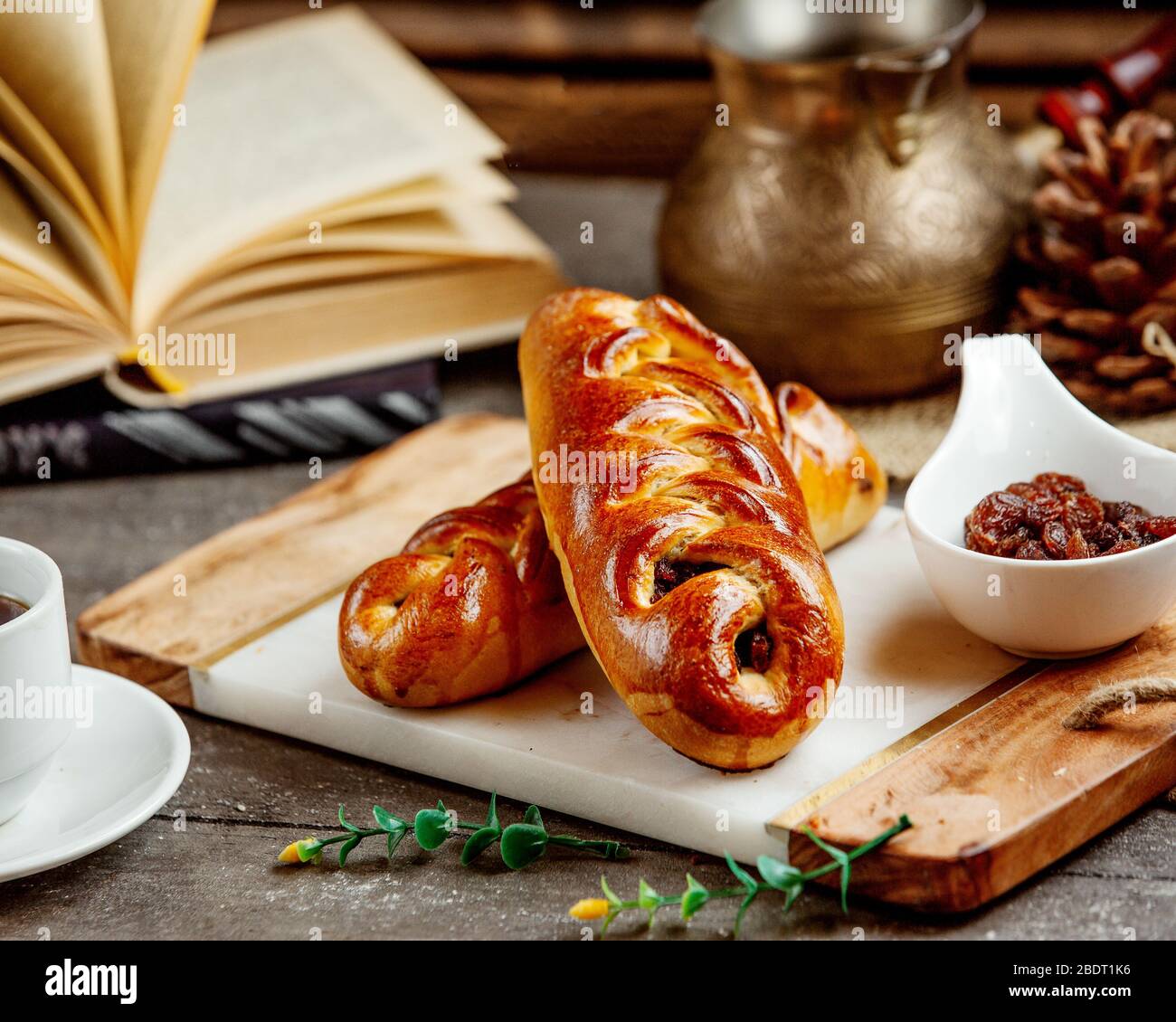 Baked braided bread buns hi-res stock photography and images - Alamy