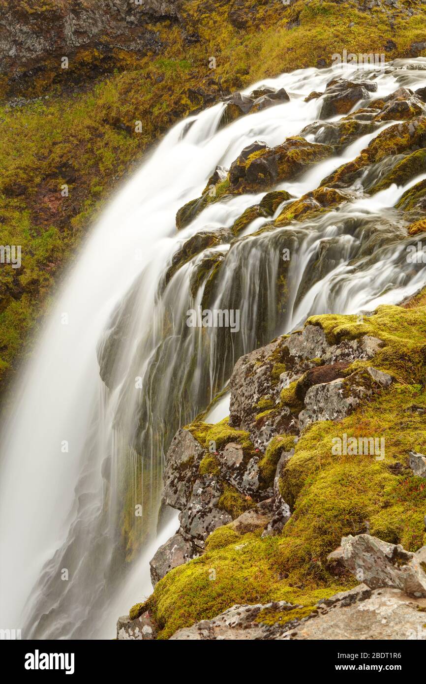 Rjukandi waterfall near Olafsvik in Northern Iceland on the ...