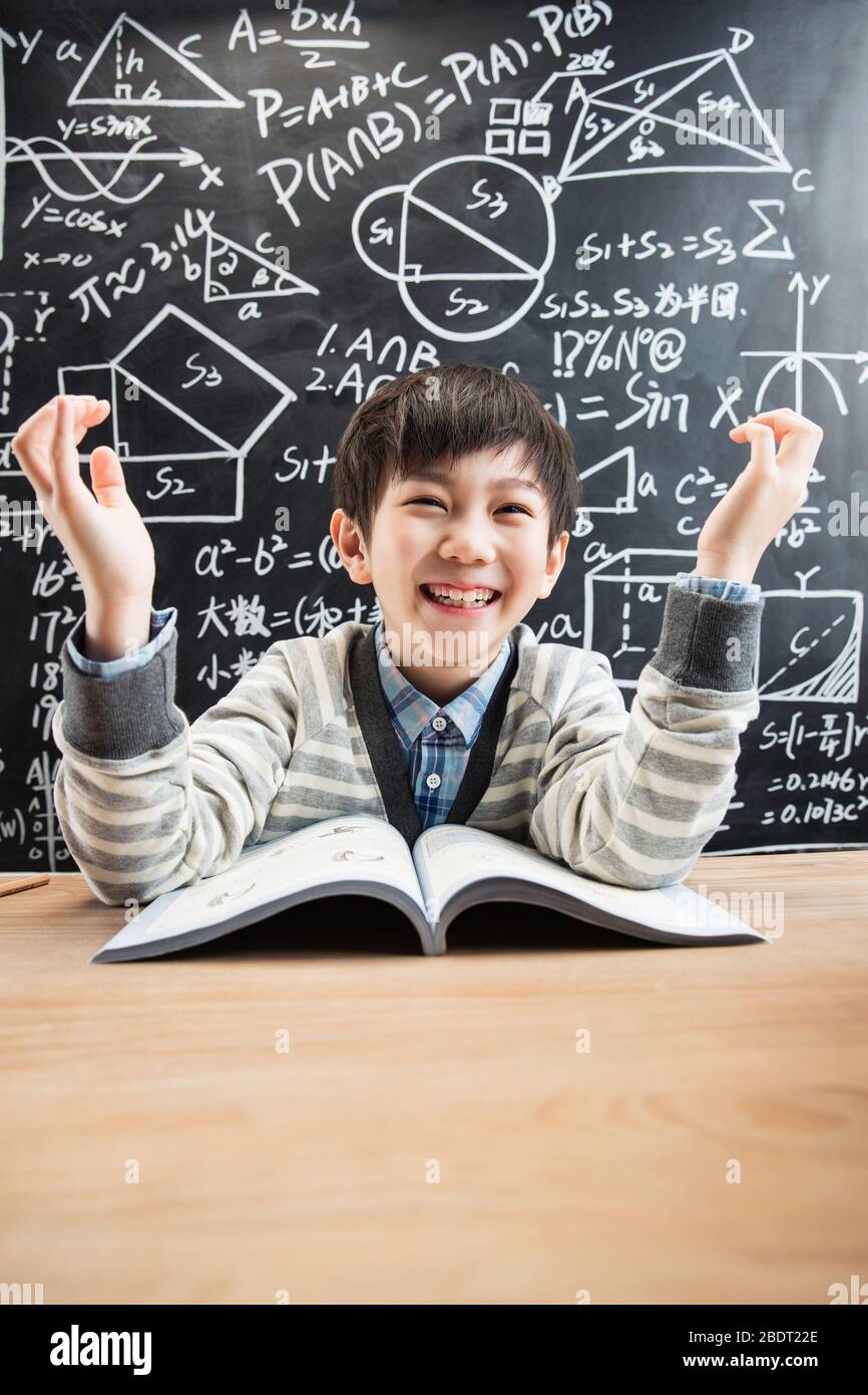 The little boy happy learning Stock Photo - Alamy