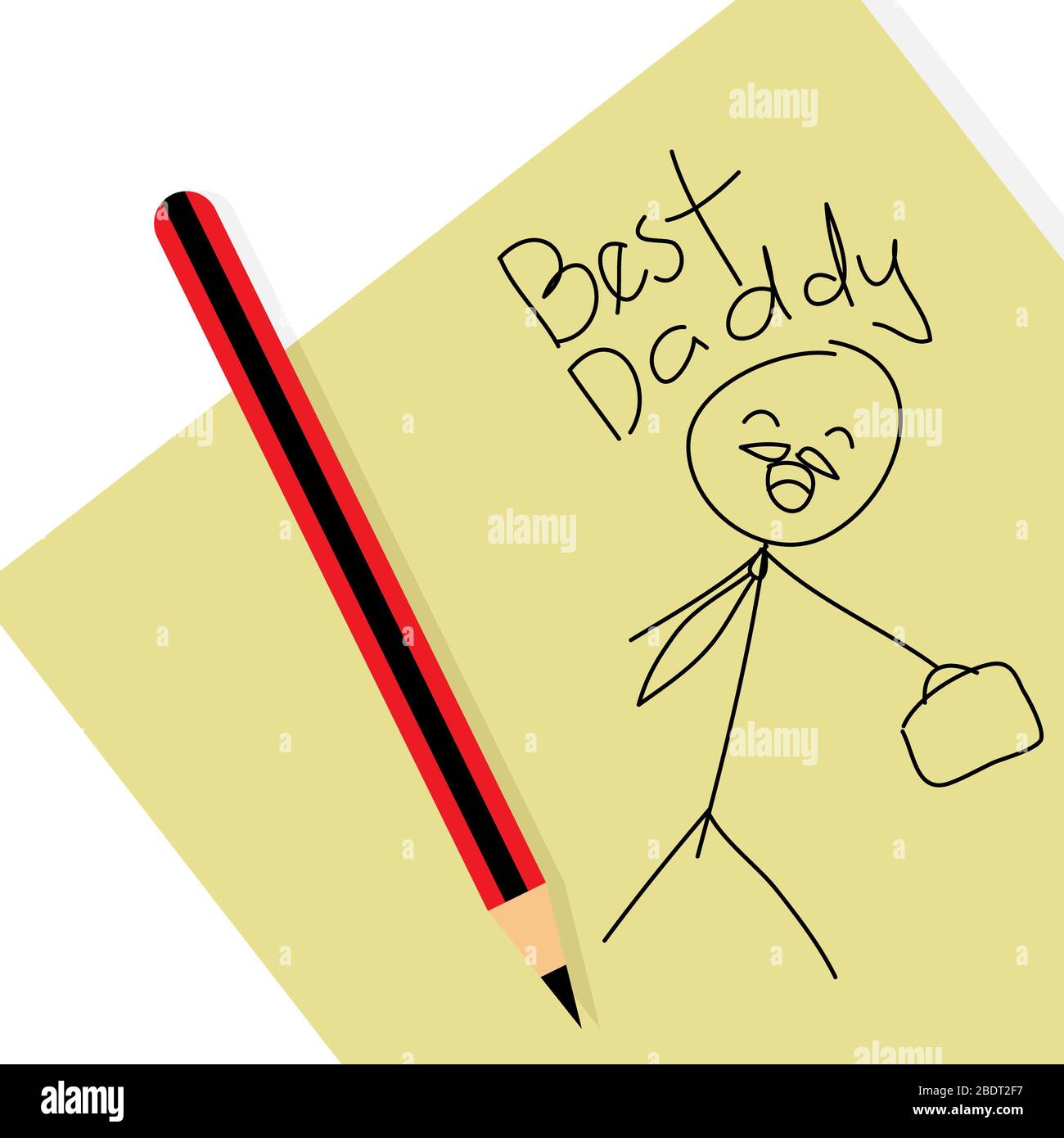 Best Daddy Message Simple Doodle Illustration On White Background Stock ...