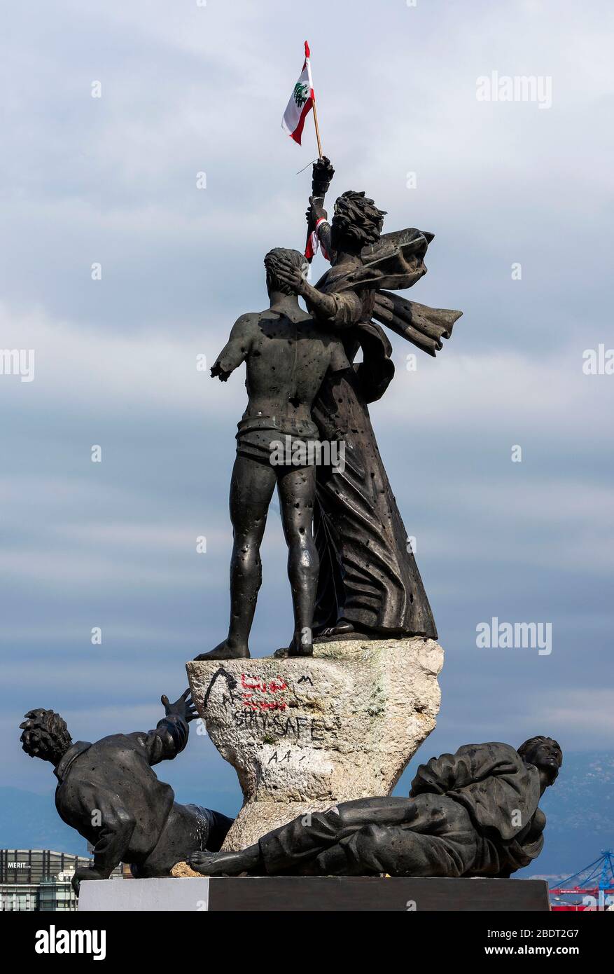 Martyr's Square statue Stock Photo - Alamy