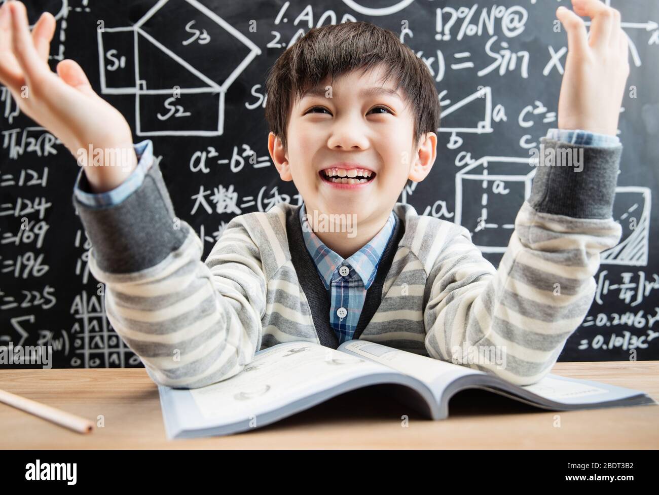 The little boy happy learning Stock Photo - Alamy