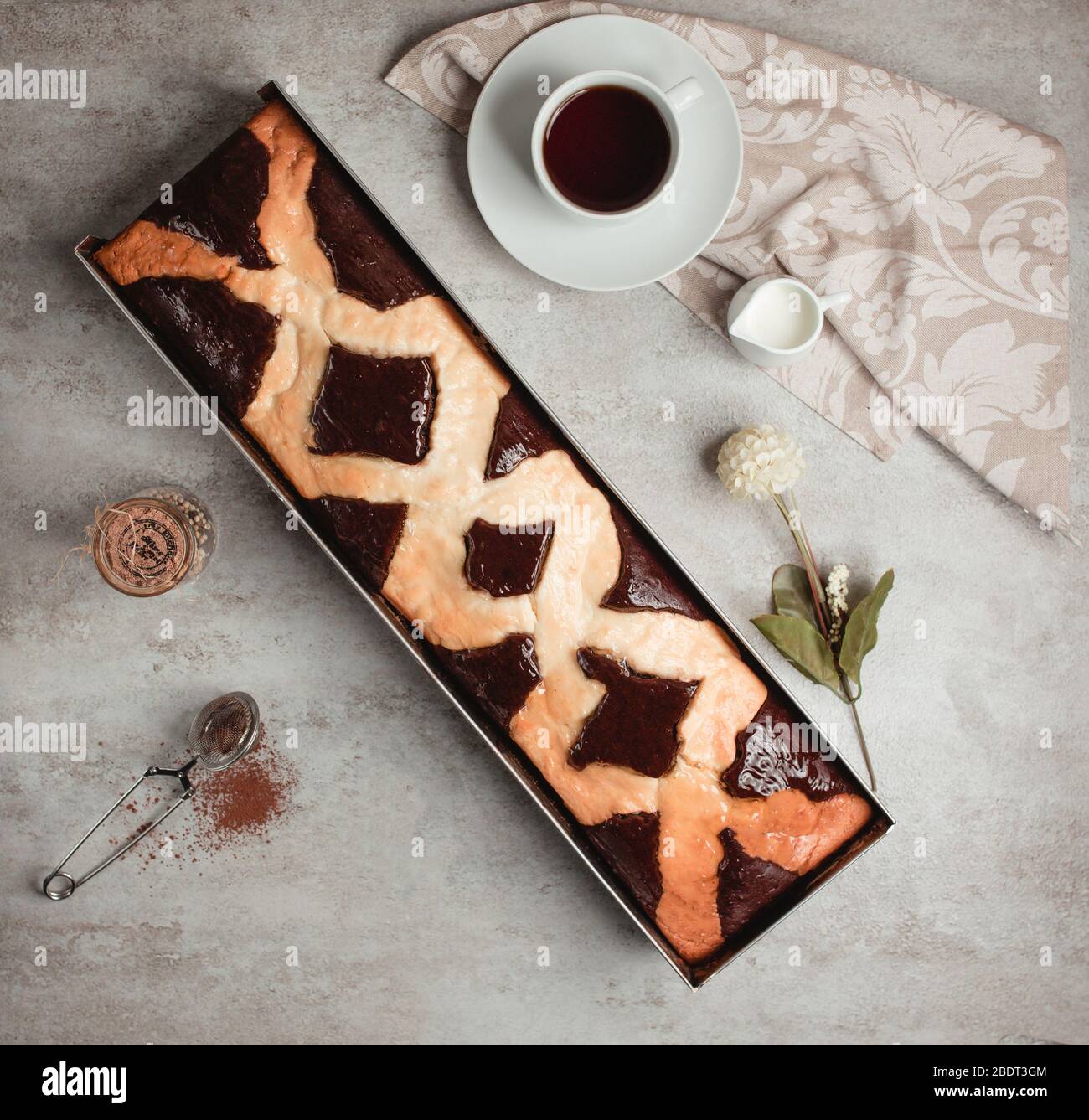 Top view long pie hi-res stock photography and images - Alamy