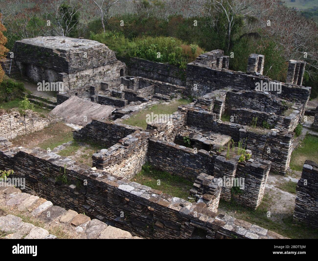 Ruins of the archaeological site of Tonina, a Mayan palace complex in ...