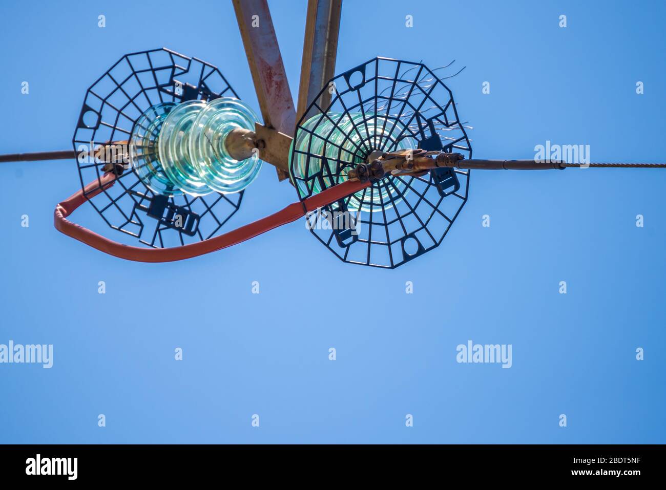 Power grid Thunder protection wire Stock Photo - Alamy