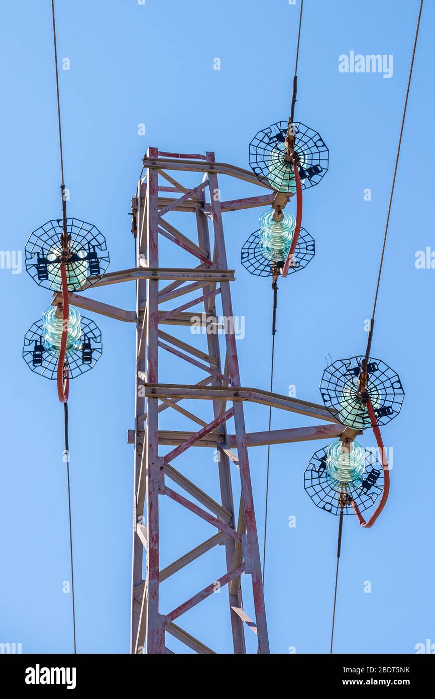 Power grid Thunder protection must Stock Photo - Alamy