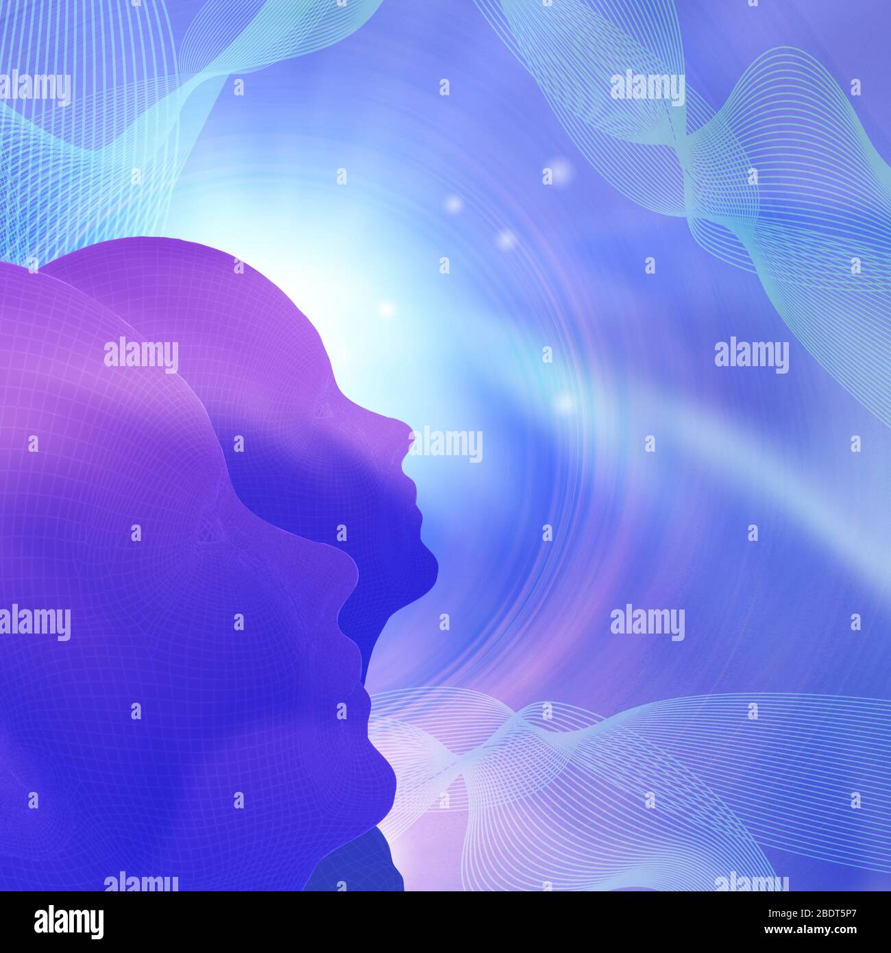Faces in abstract modern space Stock Photo - Alamy