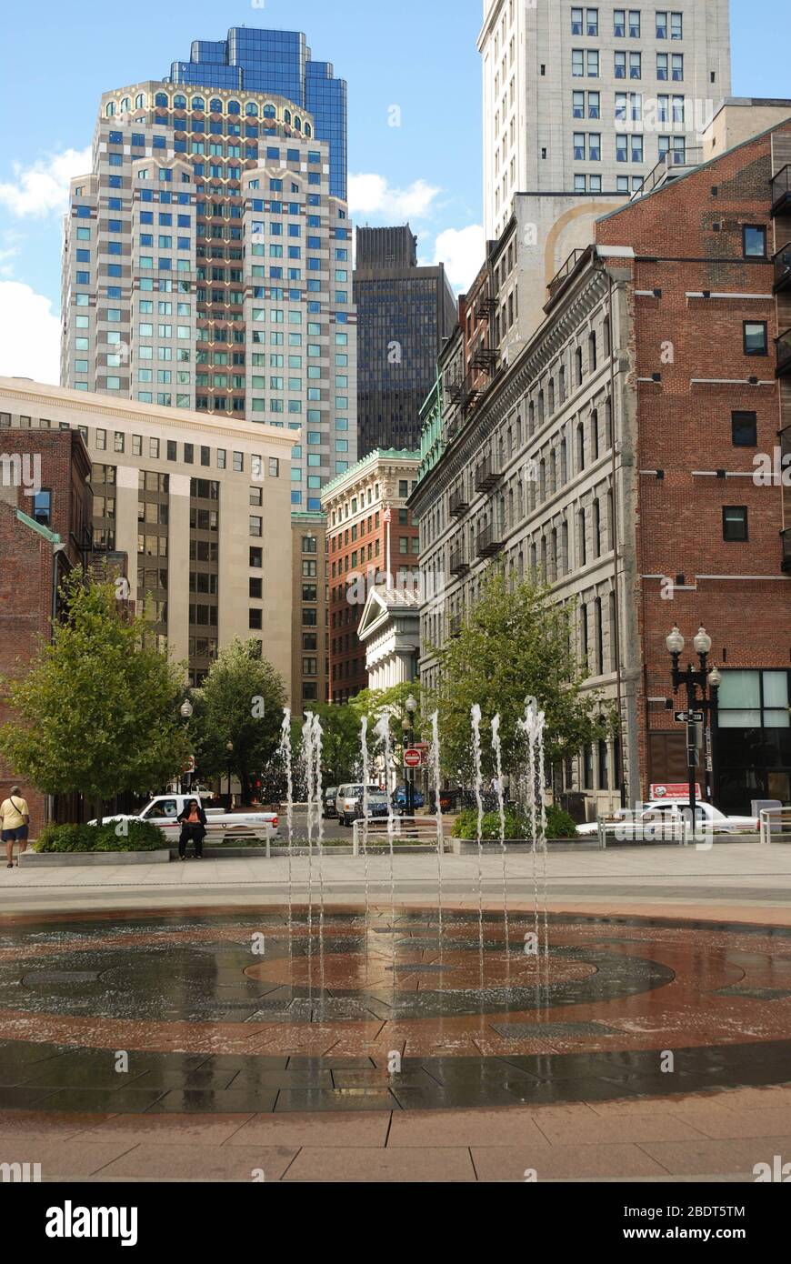 Boston, Massachusetts - September 2017: Water feature in the city’s ...