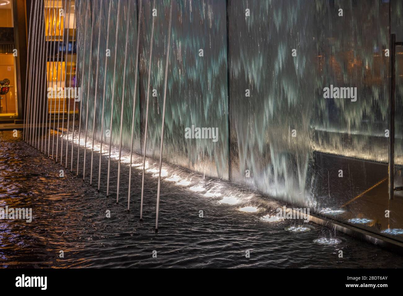 Italy, Milan, 13 February 2020, Crystal Waterfall, play of light and ...