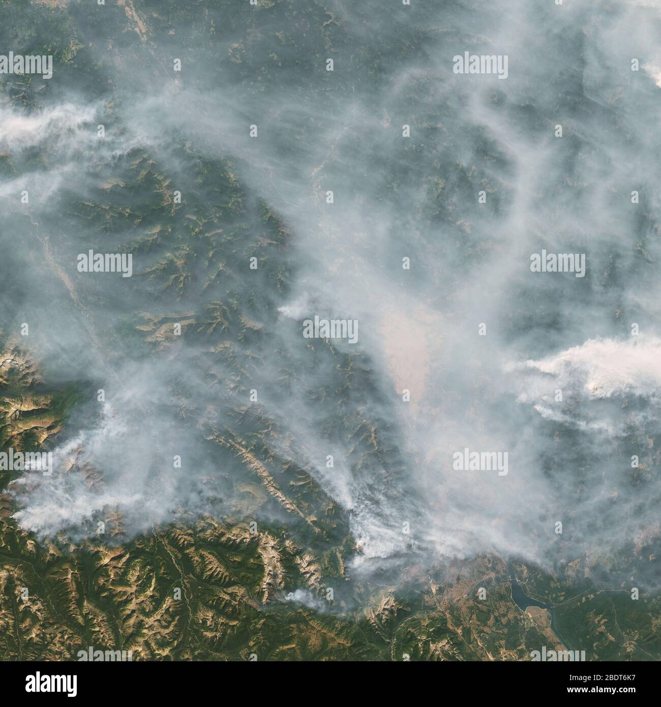 Wildfire from aerial. Fire and smoke. Forest fire. (Elements of this ...