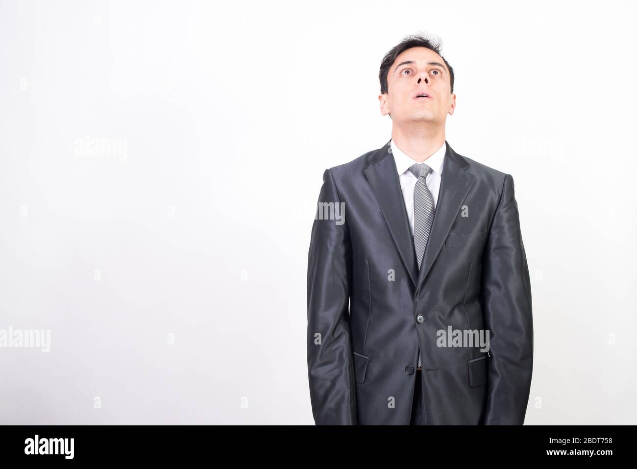Man in suit in trance. White background, Medium shot Stock Photo - Alamy