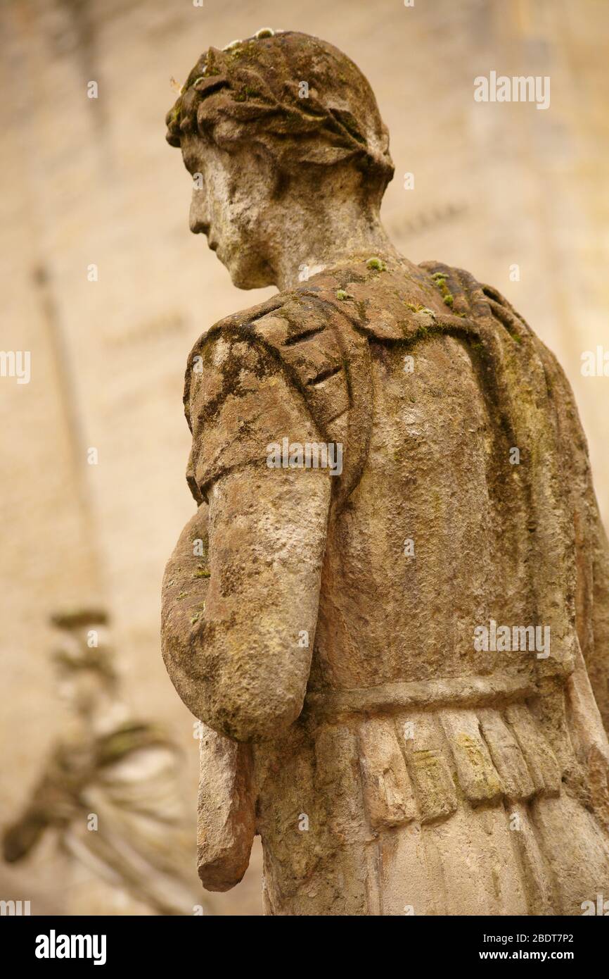 Stone statue in the Roman Baths in Bath city centre Stock Photo - Alamy