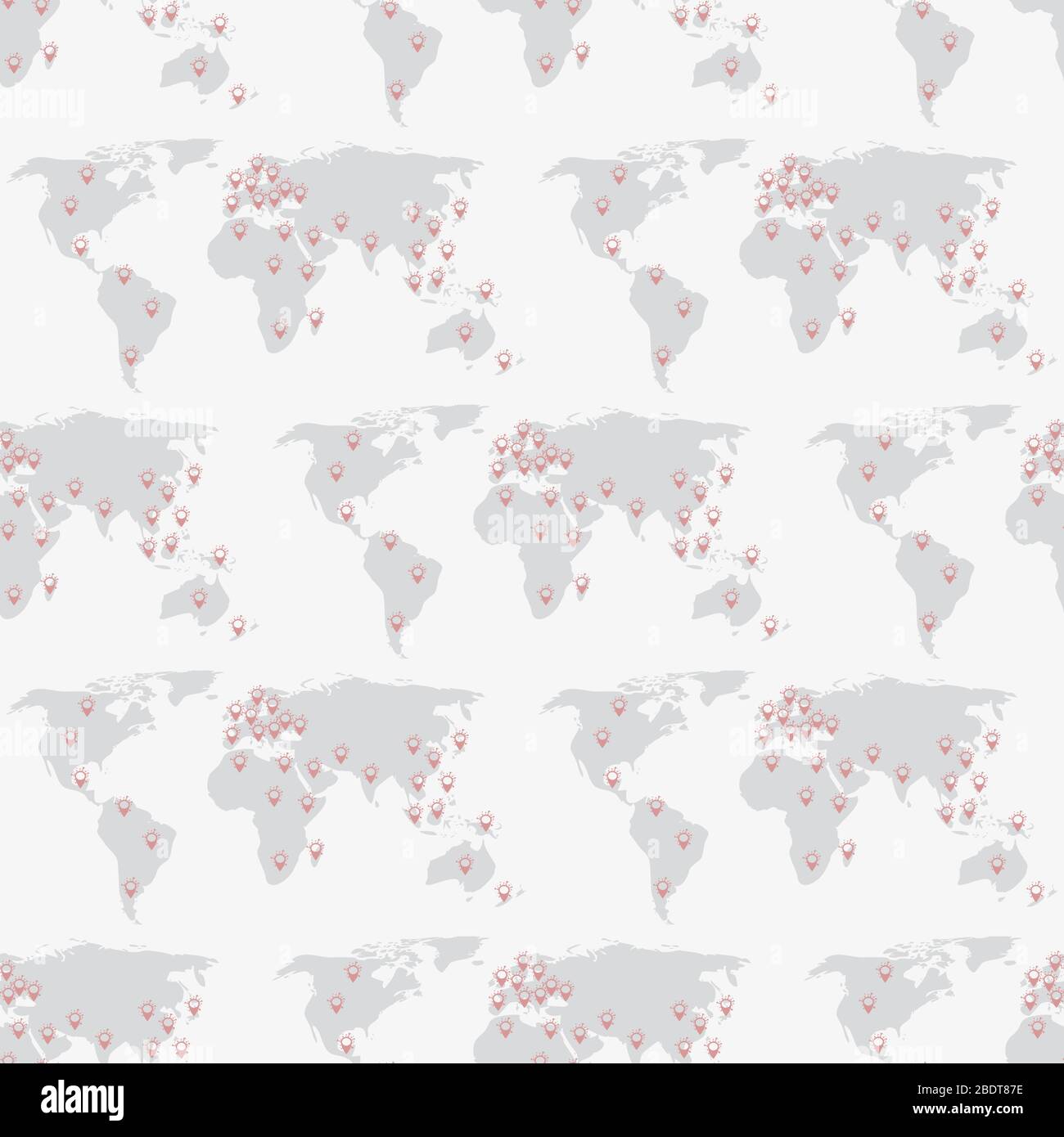 Seamless pattern Map of world with points of location Coronavirus COVID ...