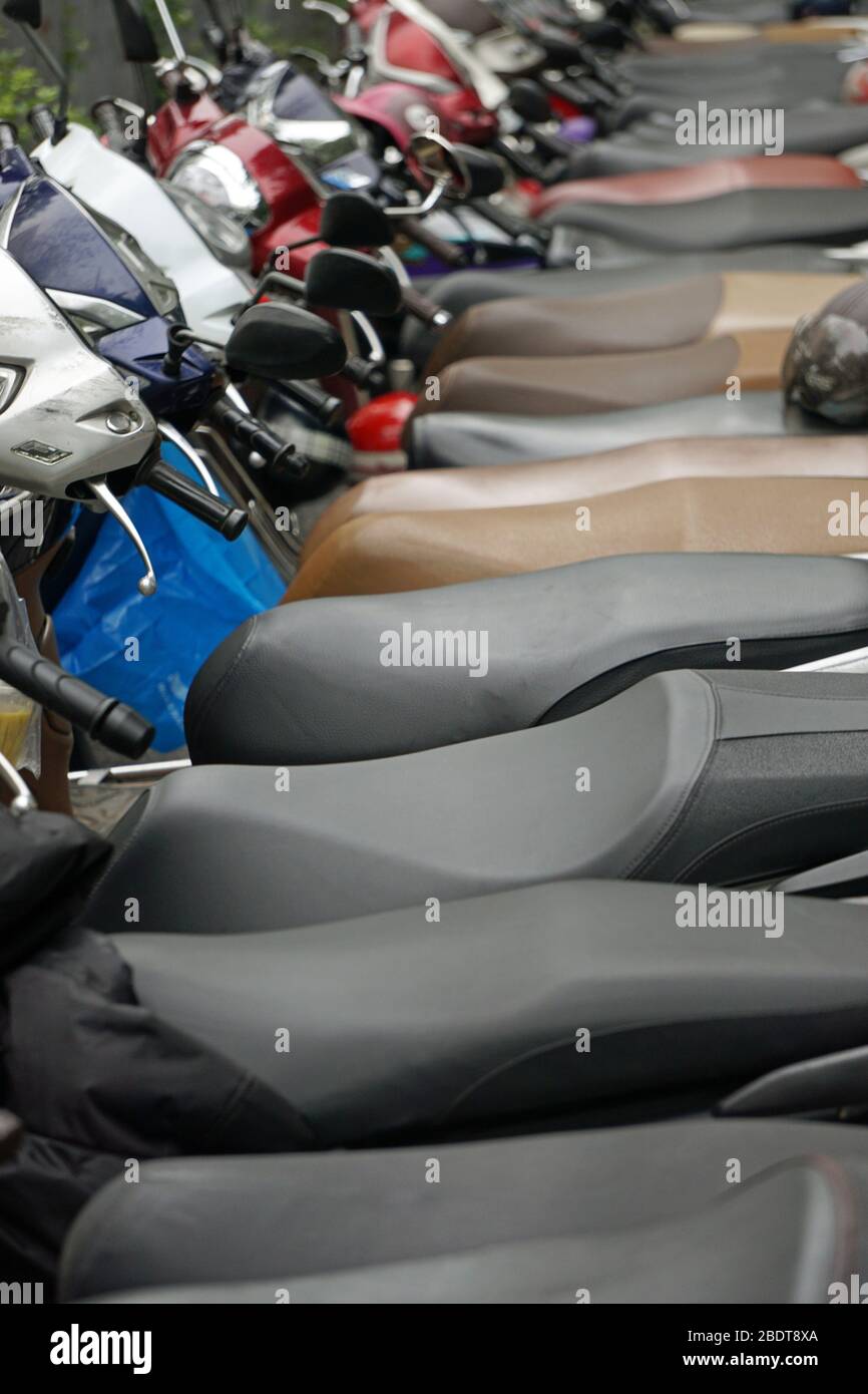 parking lot for motorbikes in hanoi in vietnam Stock Photo - Alamy