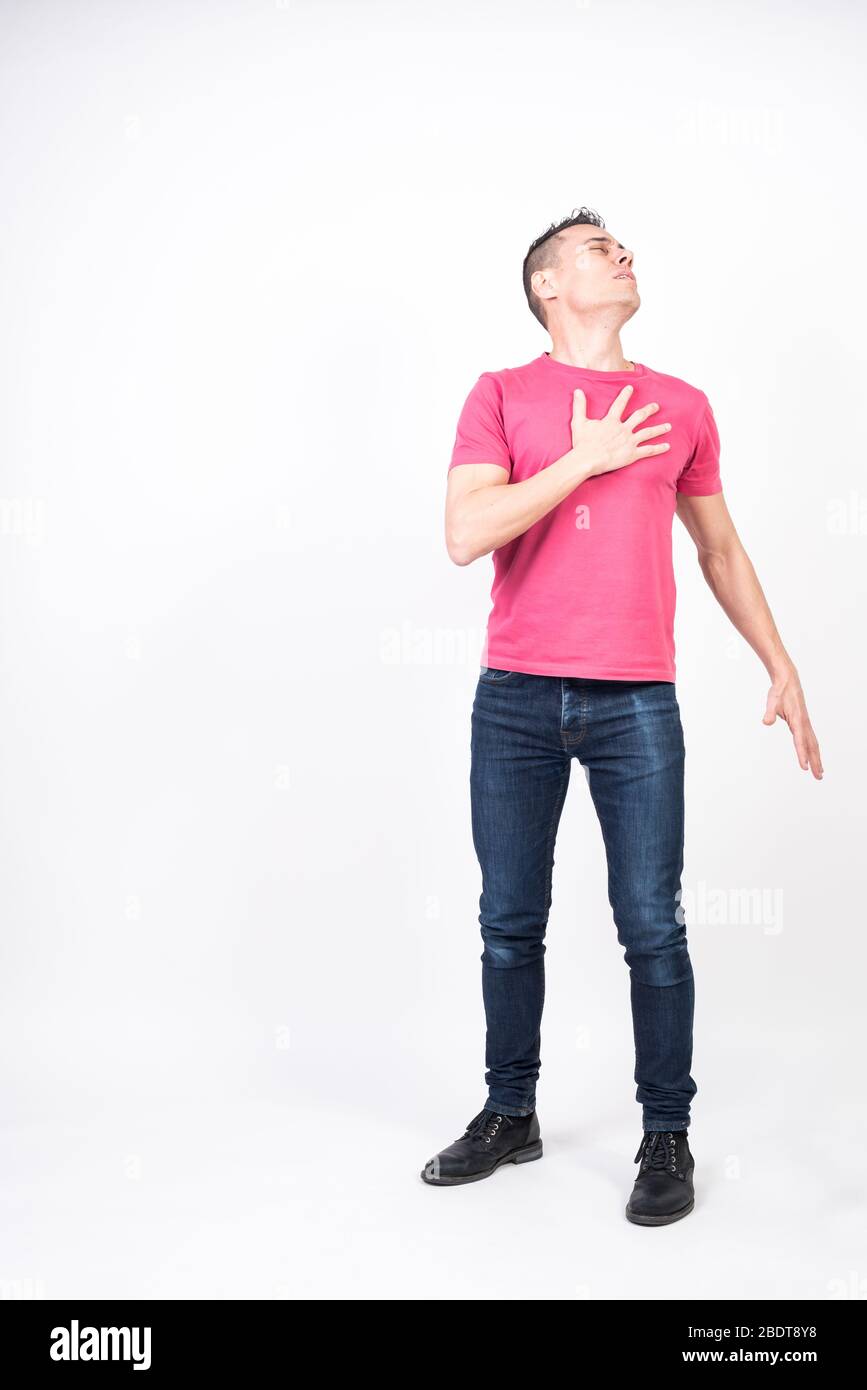 Angry man. white background, full body Stock Photo - Alamy