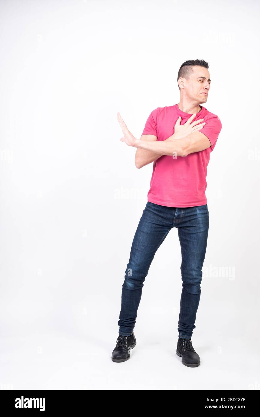 Angry man. white background, full body Stock Photo - Alamy