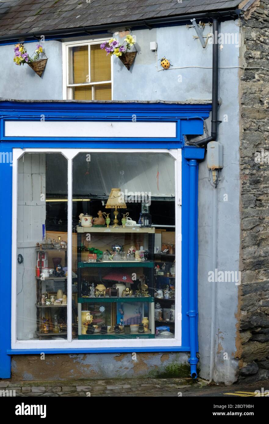 antique shop window in an old building in Wales Stock Photo - Alamy