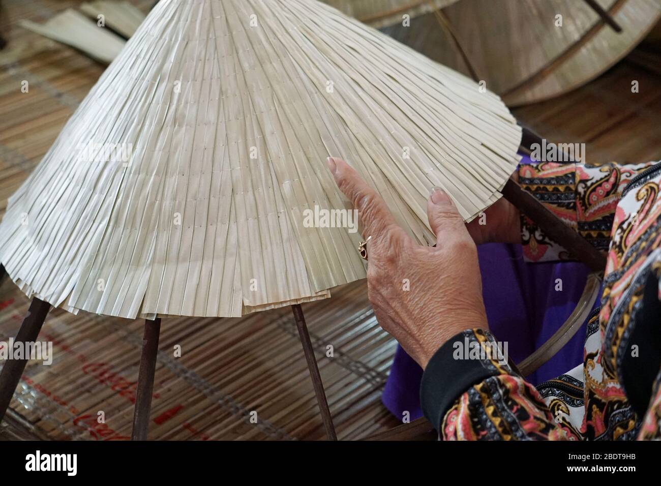 manufacture of traditional vietnamese bamboo huts in vietnam Stock ...