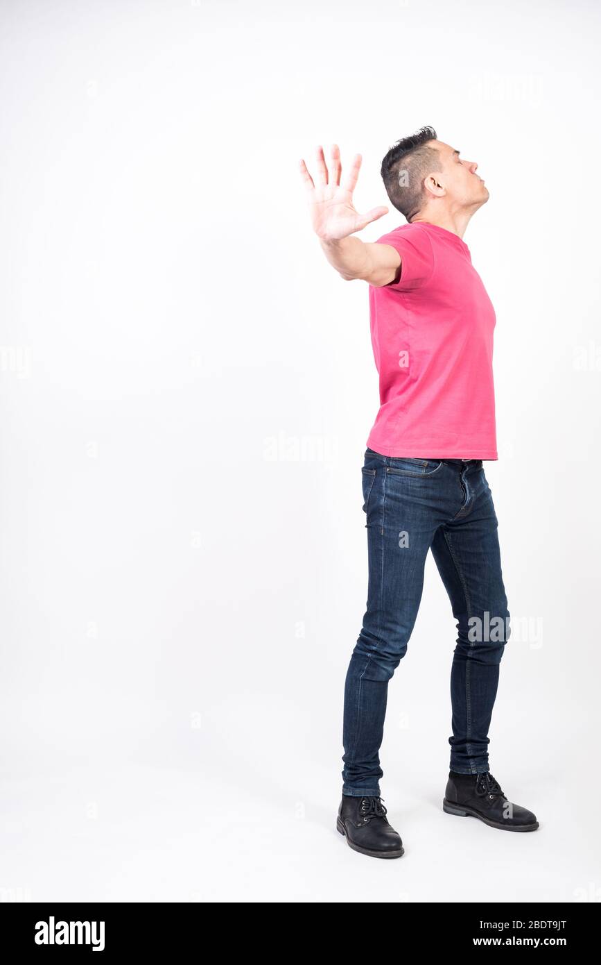 Angry man. white background, full body Stock Photo - Alamy