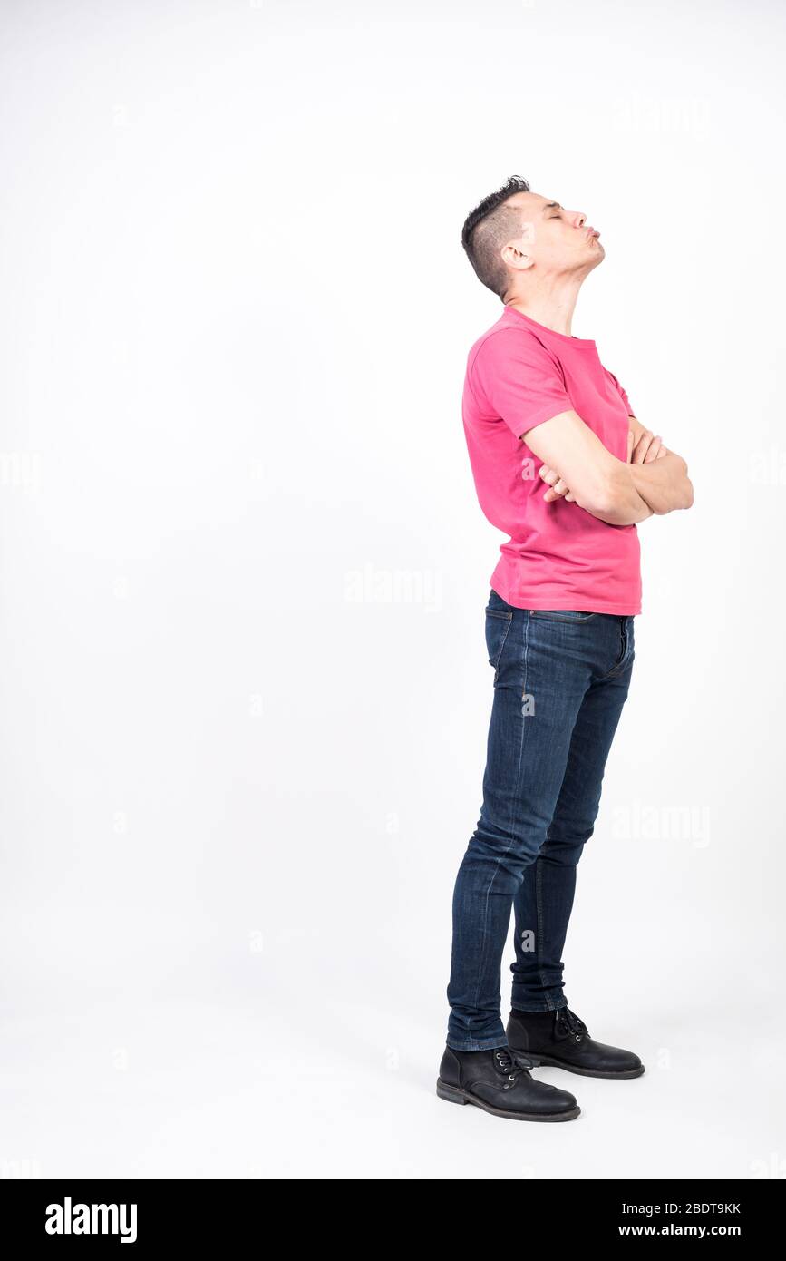 Angry man. white background, full body Stock Photo - Alamy