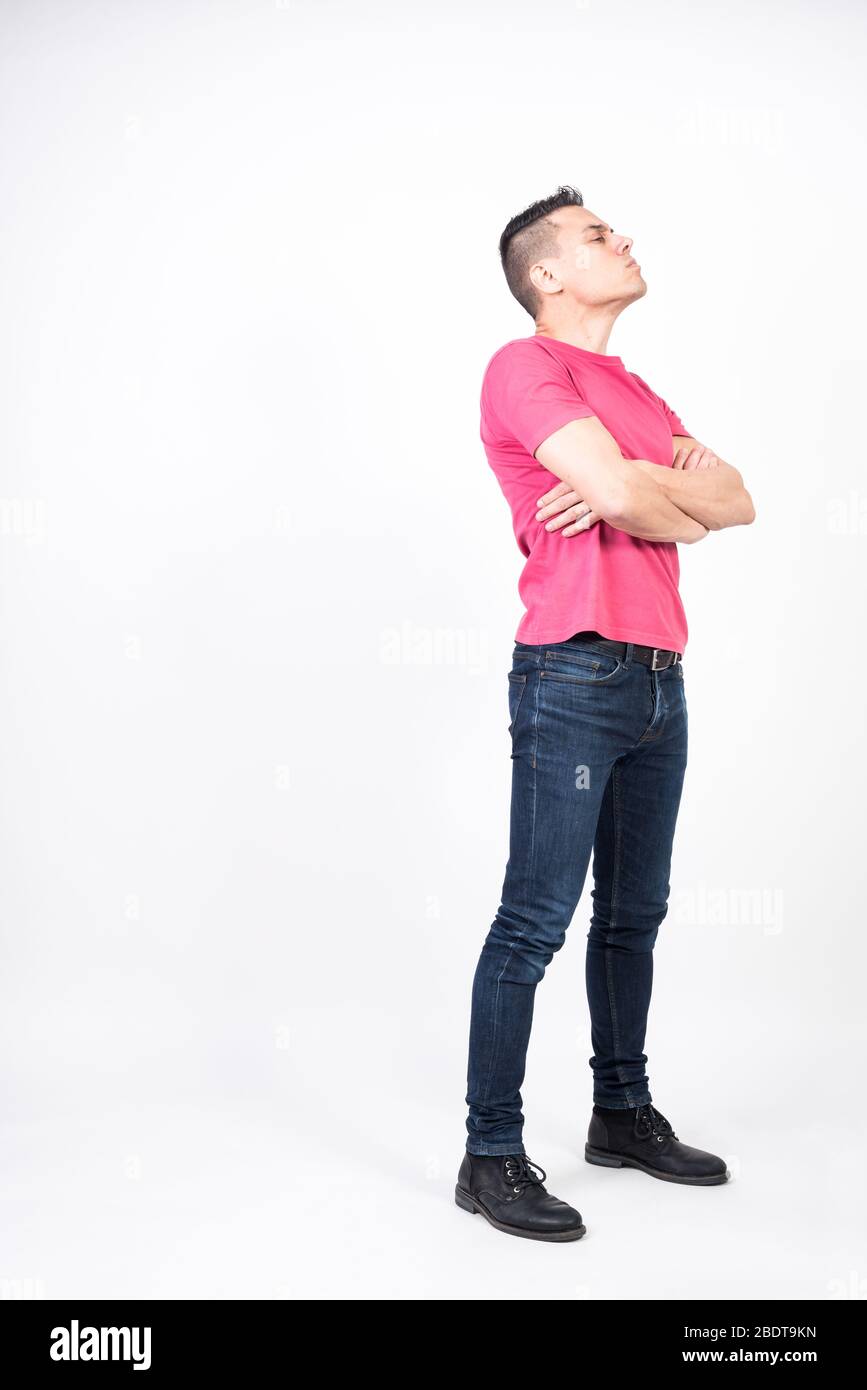 Angry man. white background, full body Stock Photo - Alamy