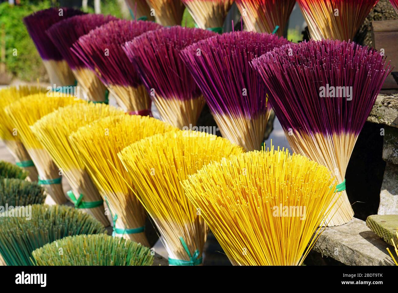 factory producing colorful incense sticks in vietnam Stock Photo - Alamy