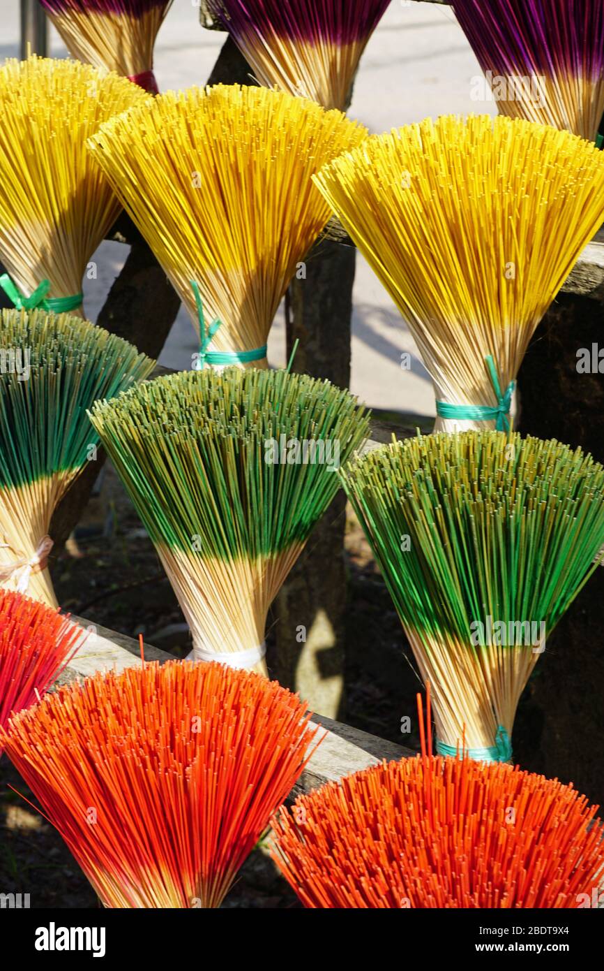 factory producing colorful incense sticks in vietnam Stock Photo - Alamy