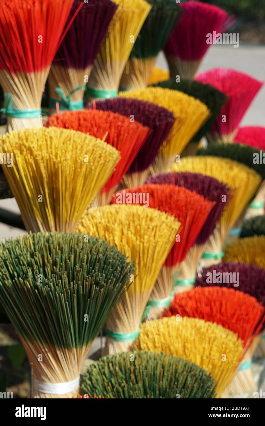 factory producing colorful incense sticks in vietnam Stock Photo - Alamy