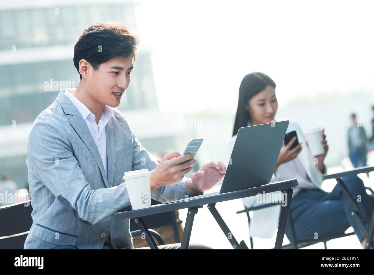 Business people in the outdoor work Stock Photo - Alamy