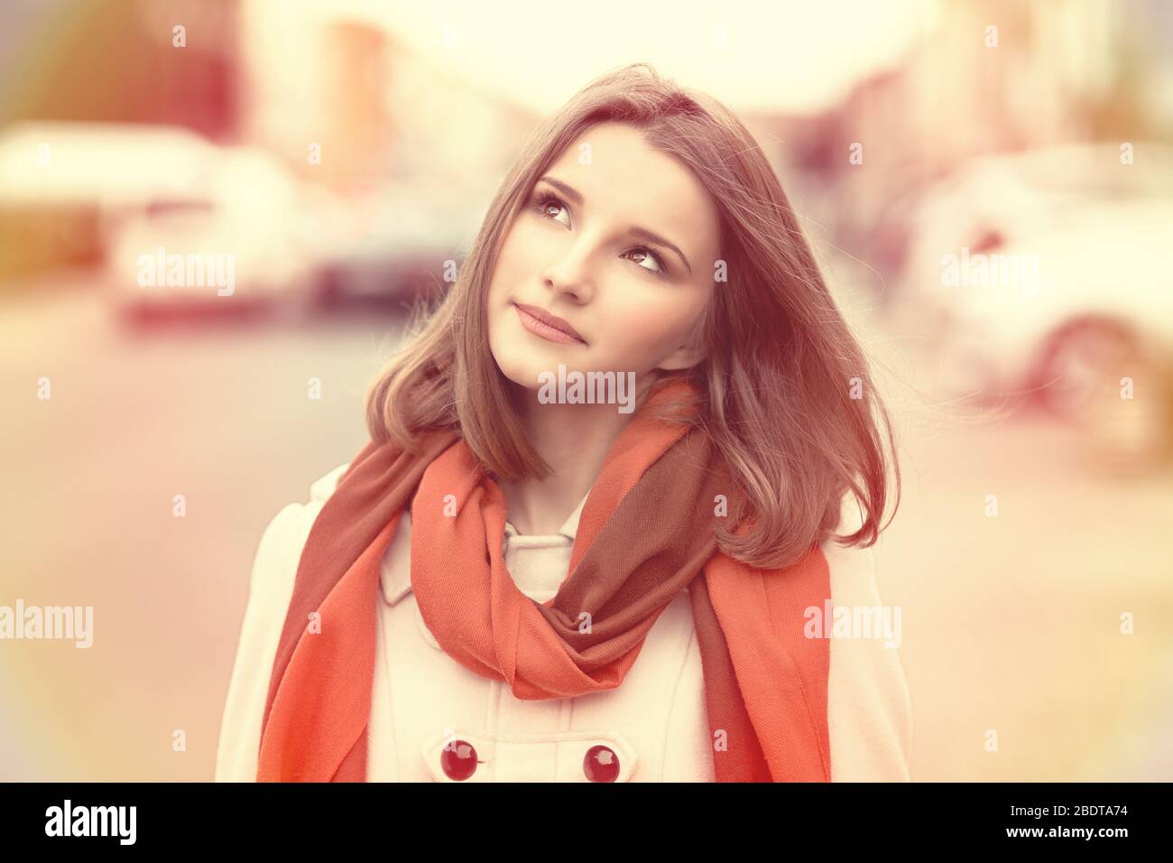 Woman thinking. Closeup portrait young lady girl looking up trying to ... Woman thinking. Closeup portrait young lady girl looking up trying to ...