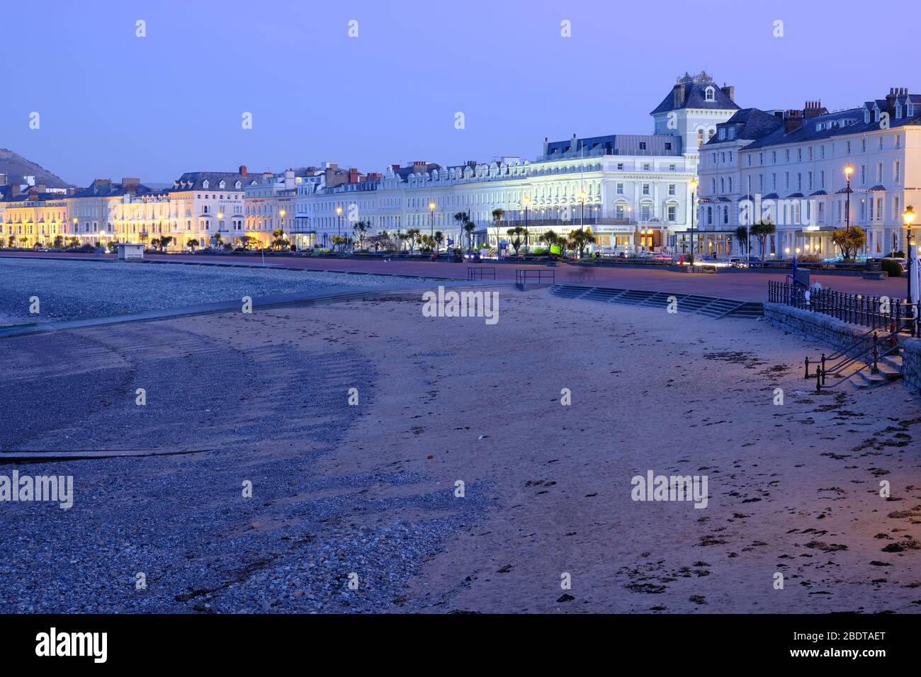The sea front and promenade at Llandudno, North Wales, photographed at ...