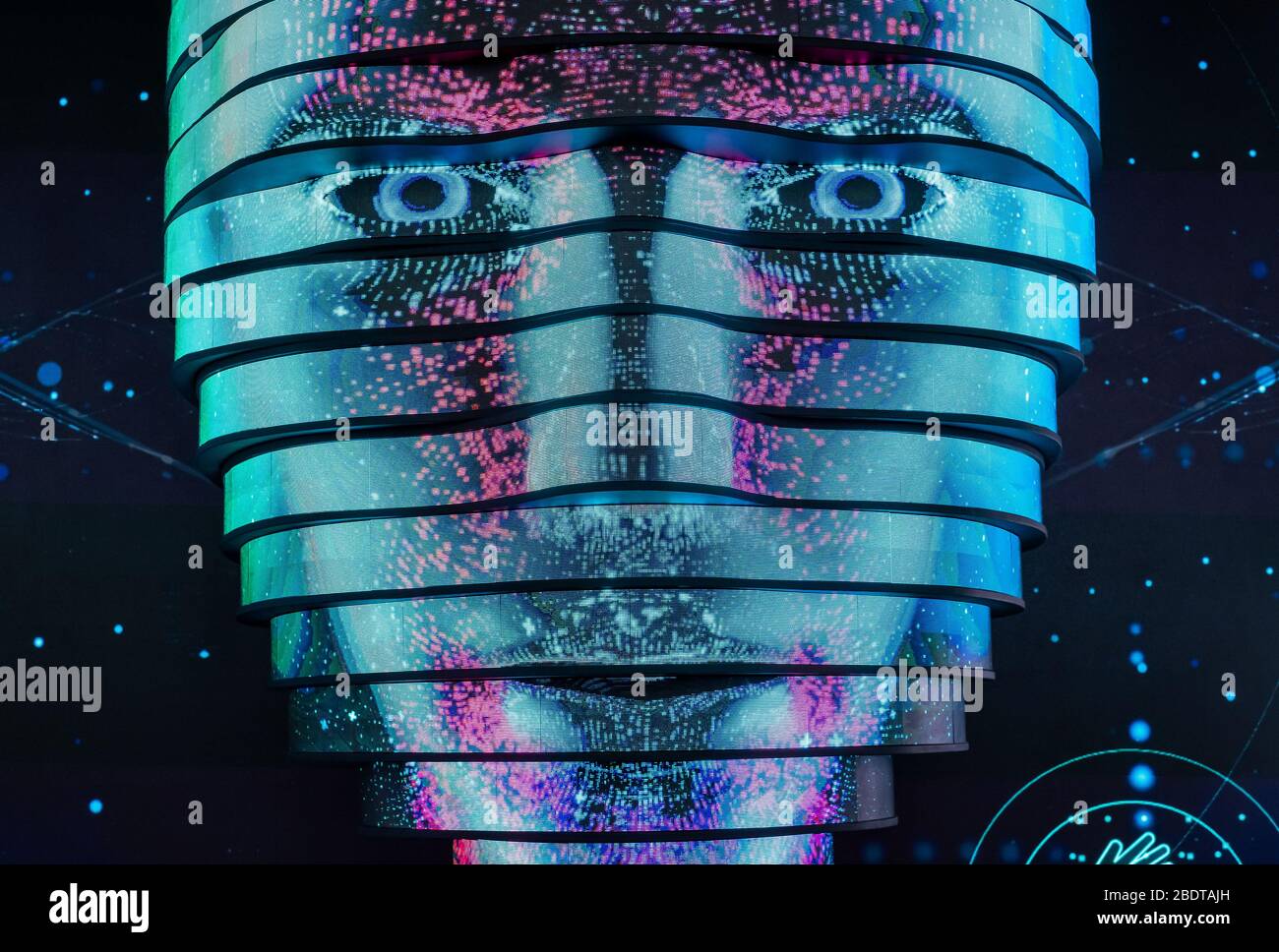 Talking virtual digital woman face Stock Photo - Alamy