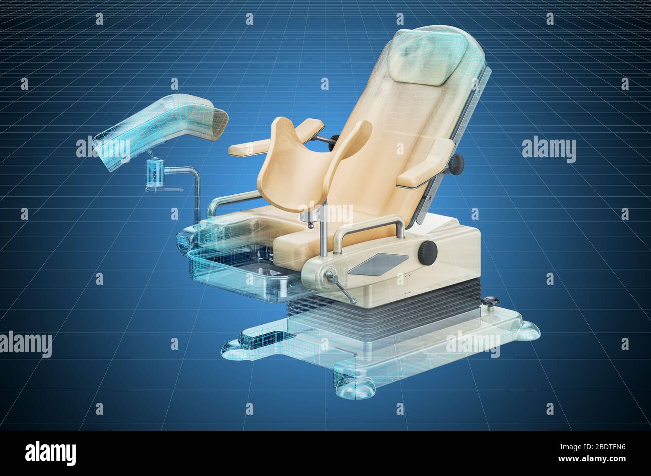 Visualization 3d cad model of gynecological examination chair ...