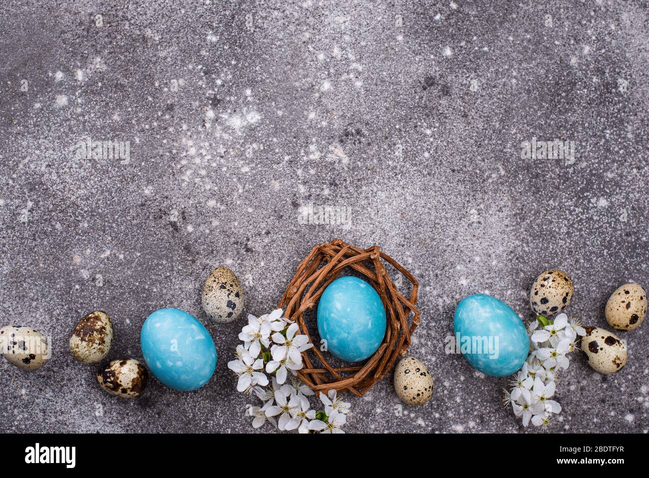 Easter eggs in blue color Stock Photo - Alamy