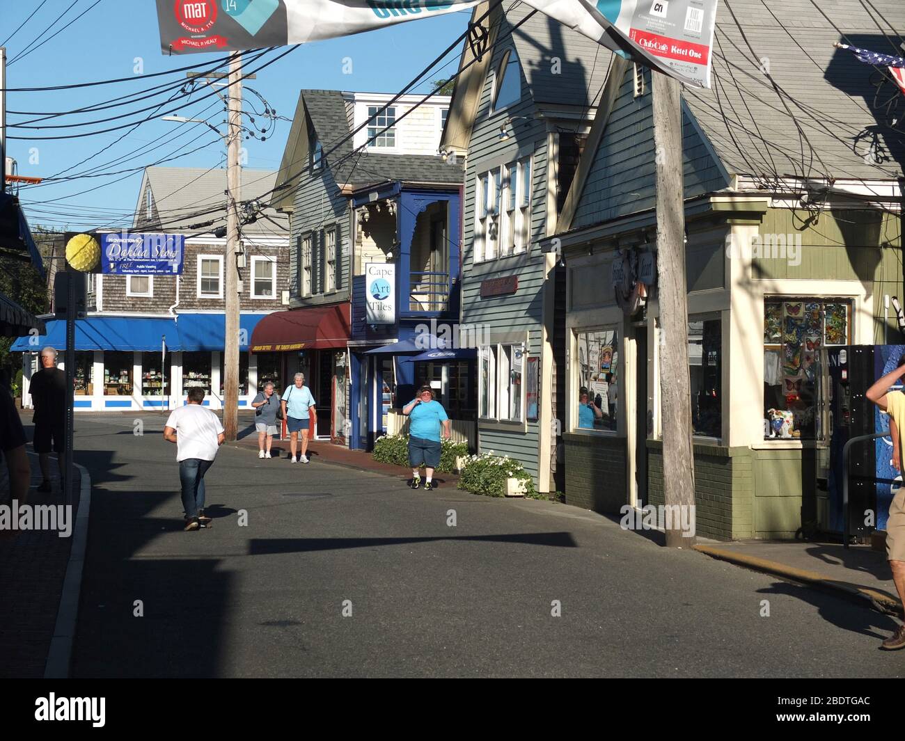 Street view of a summer day in Provincetown, Massachusetts on Cape Cod ...