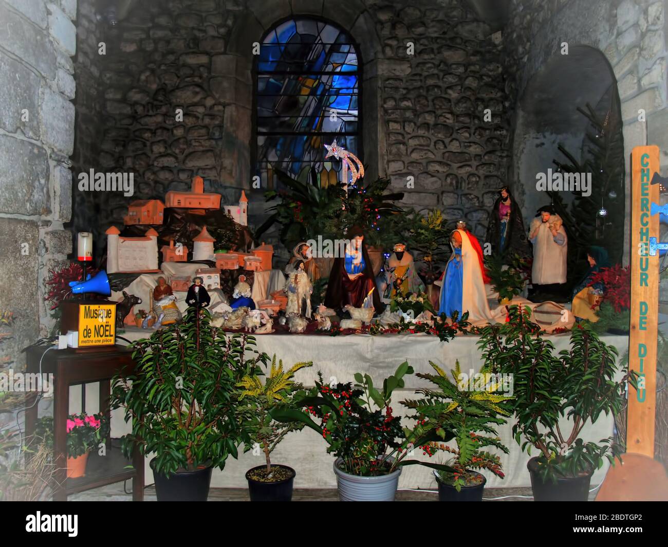 Christmas nativity scene in a church in Saint Victor Stock Photo - Alamy