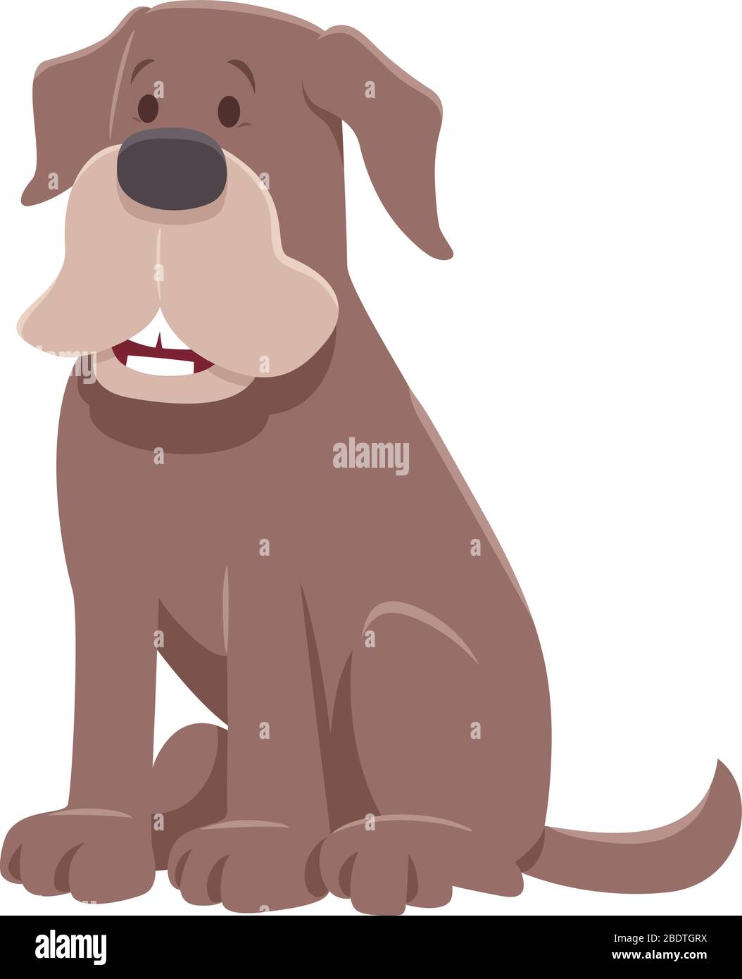 Cartoon Illustration of Funny Brown Dog Comic Animal Character Stock ...